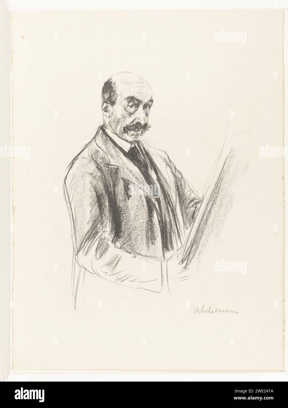 Zelfportet, Max Liebermann, 1900 - 1935 print paper historical persons ...