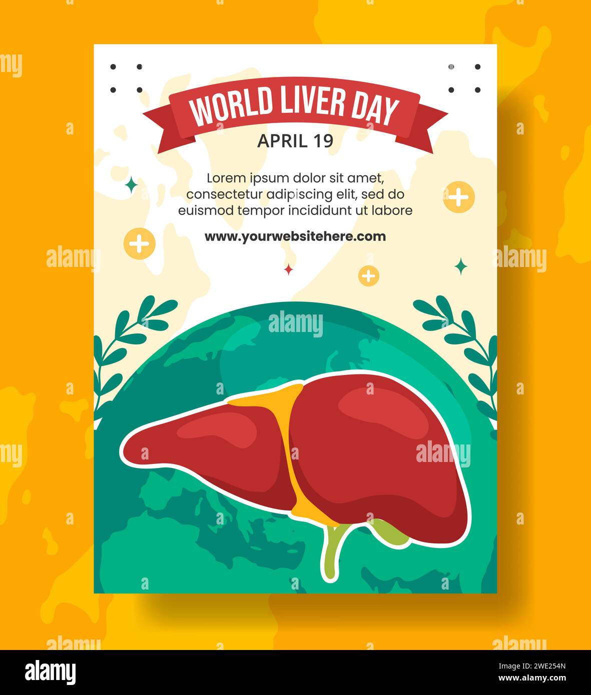 Liver Day Vertical Poster Flat Cartoon Hand Drawn Templates Background ...