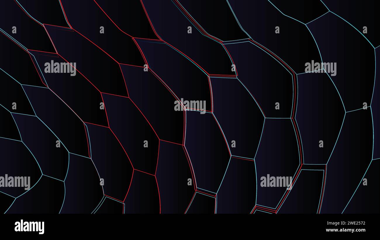 Abstract Futuristic Hexagons On A Dark Blue Background For Network Connection Computer And