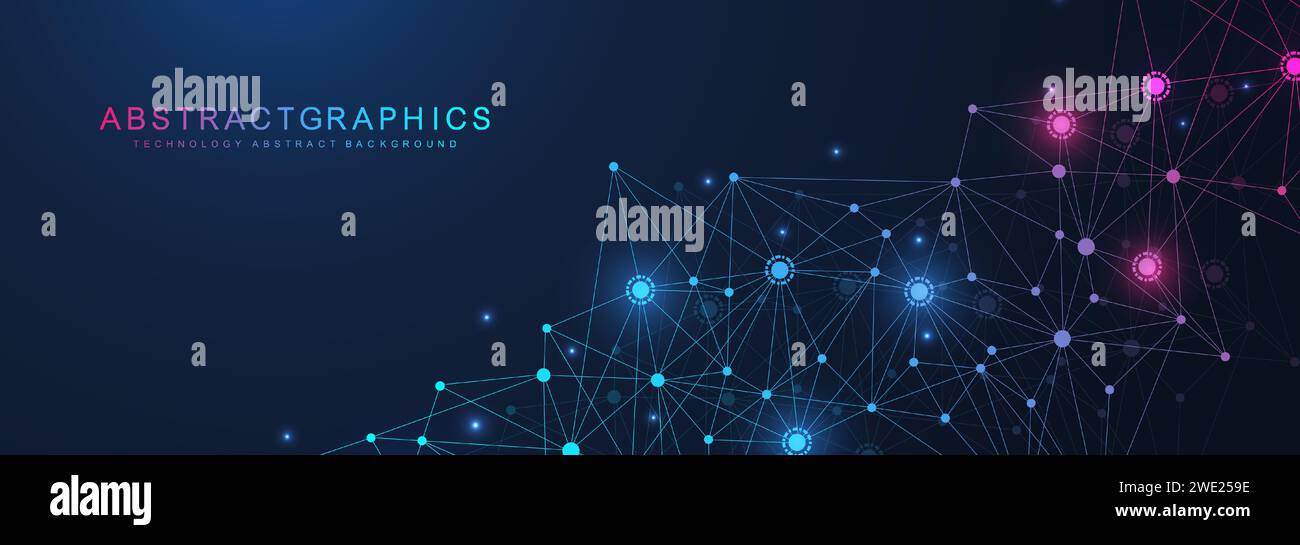 AI technology abstract background. AI generative art creative banner ...