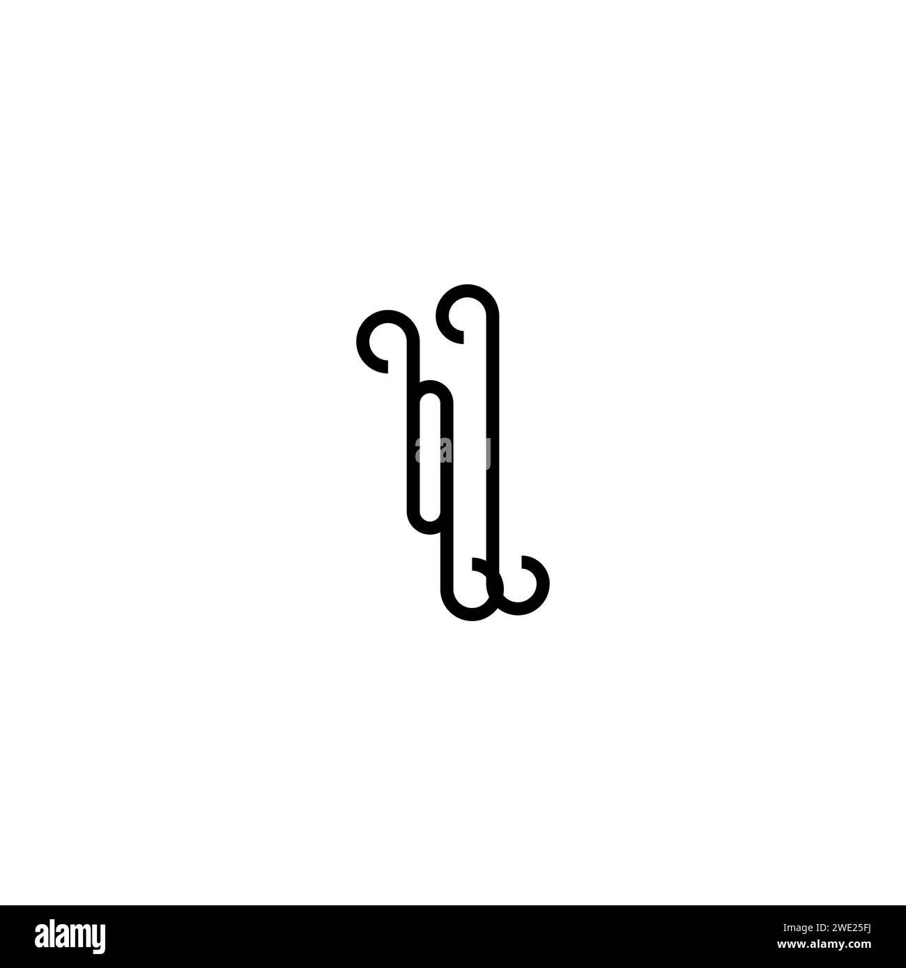 OI simple curved concept initial logo design black and white background ...