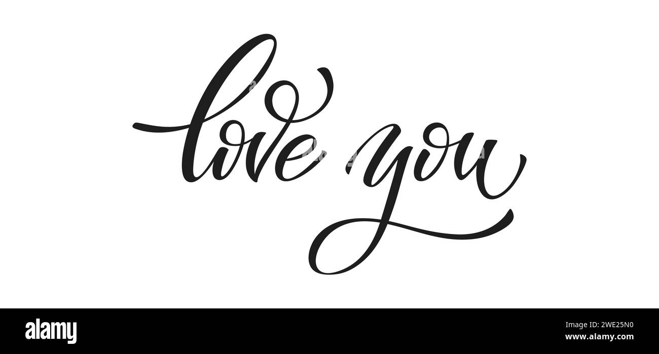 Love lettering. Hand drawn word Love. Modern calligraphy script love ...