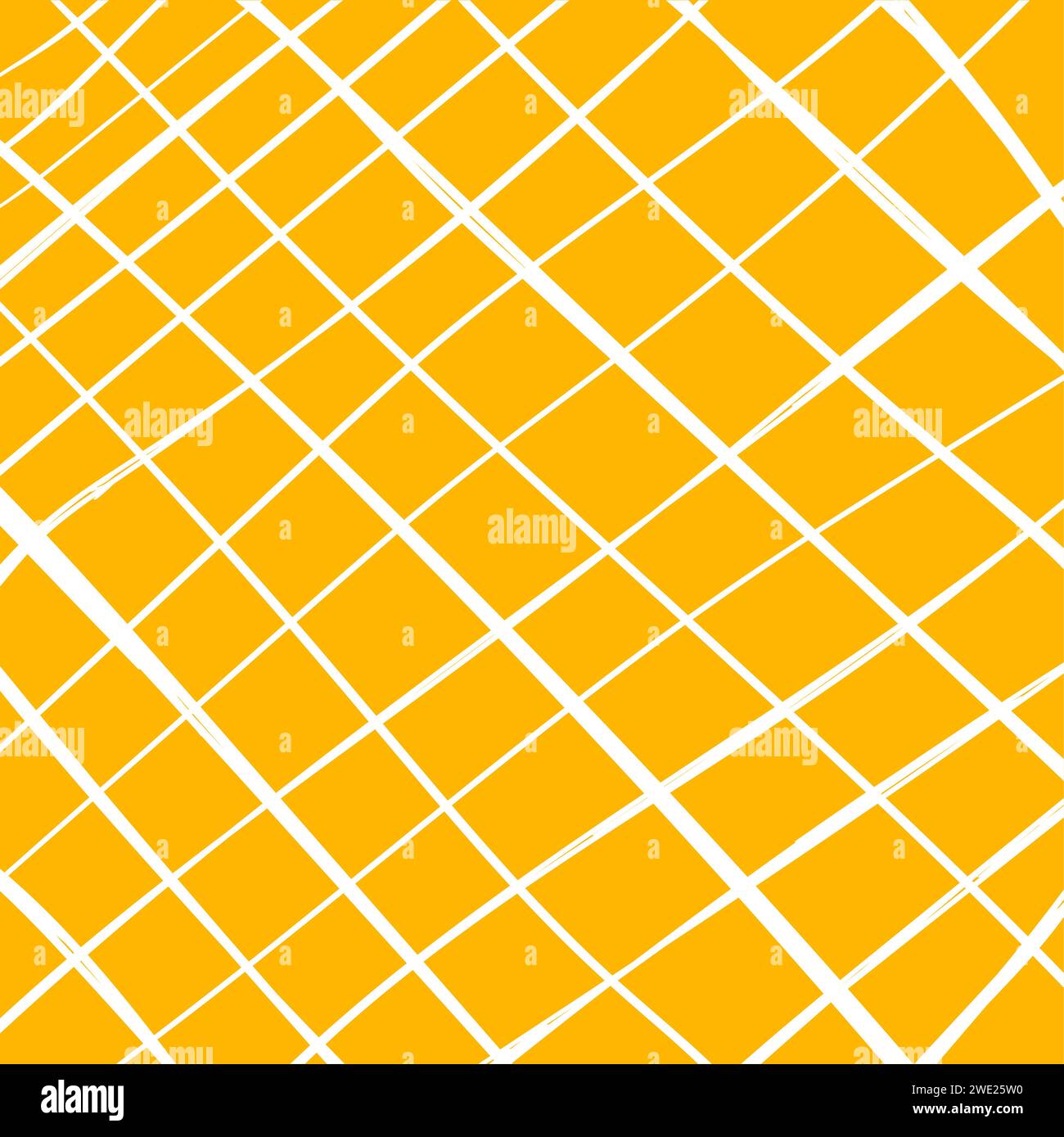 Hand drawn cute grid. doodle yellow, white plaid pattern with Checks ...
