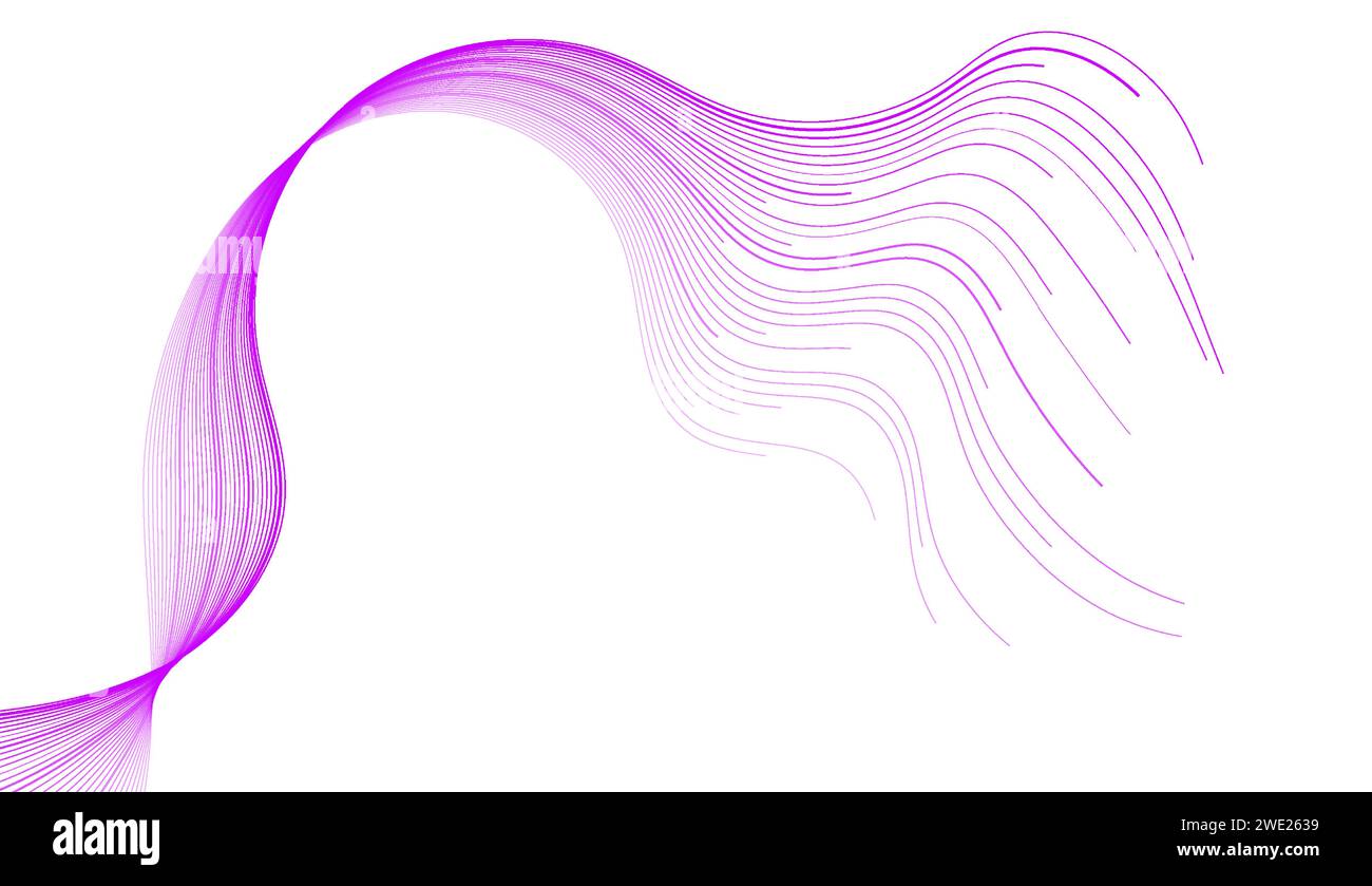 Purple minimal wavy lines abstract futuristic tech background. Vector ...