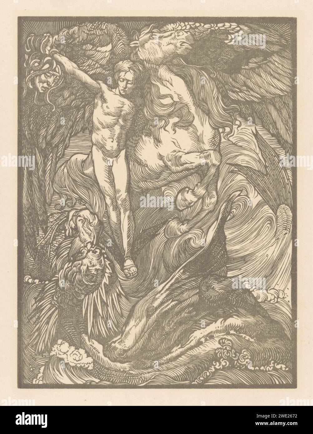 Perseus and the sea monster, Johannes Josephus Aarts, 1881 - 1934 print ...