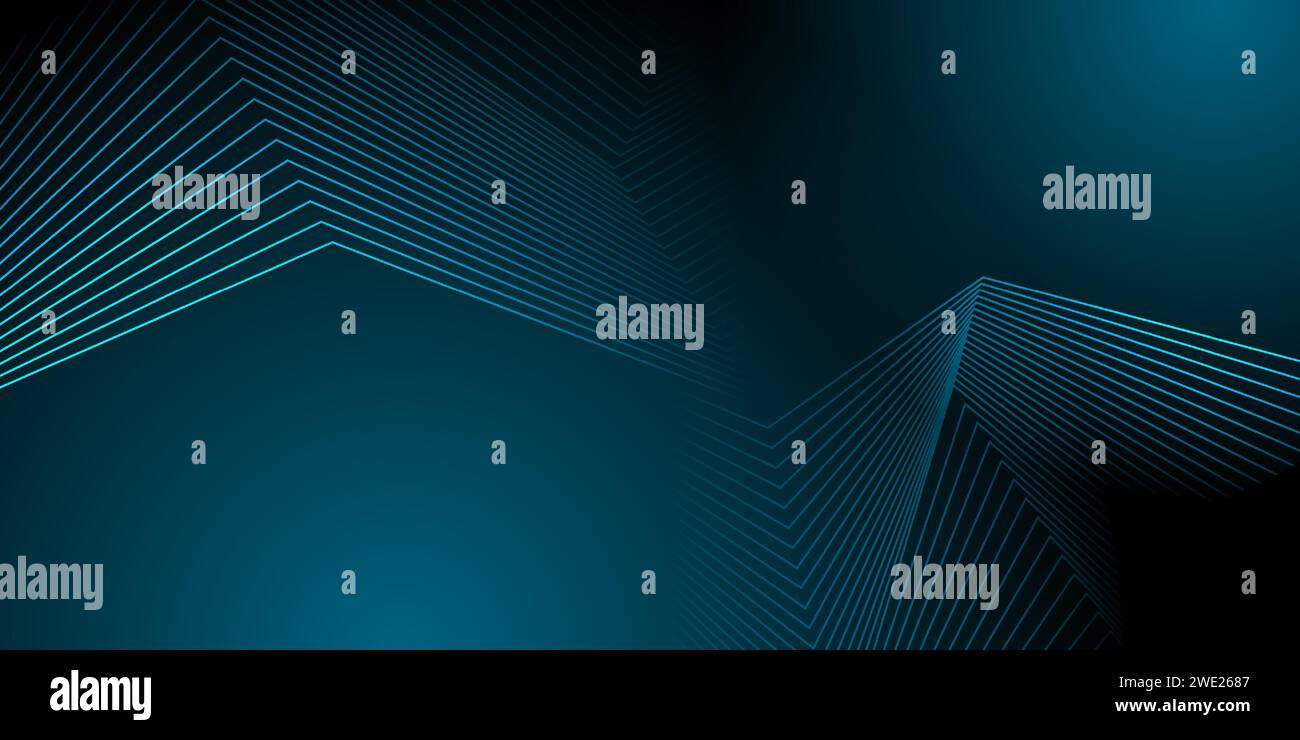 Dark blue curved refracted geometric lines tech abstract background. Vector design Stock Vector ...