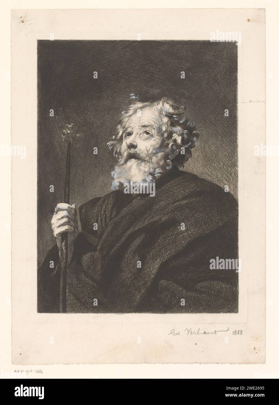 Saint Joseph with Staf, Piet Verhaert, After Peter Paul Rubens, 1888 ...