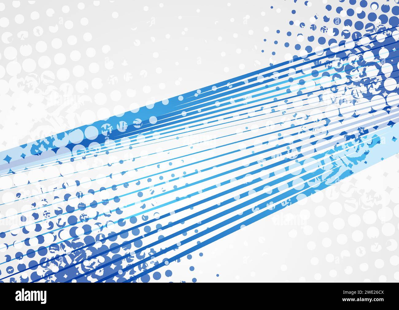 White blue geometric background with lines and halftones. Vector ...