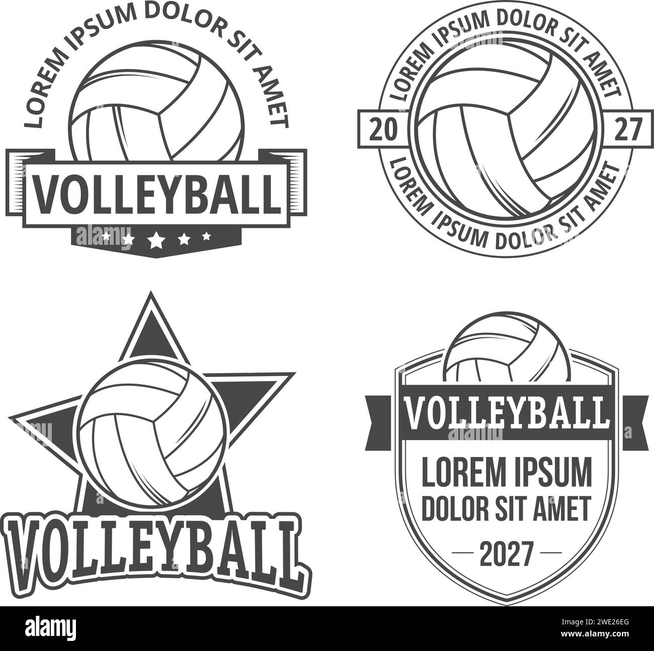 Volleyball, sport emblems Stock Vector Image & Art - Alamy