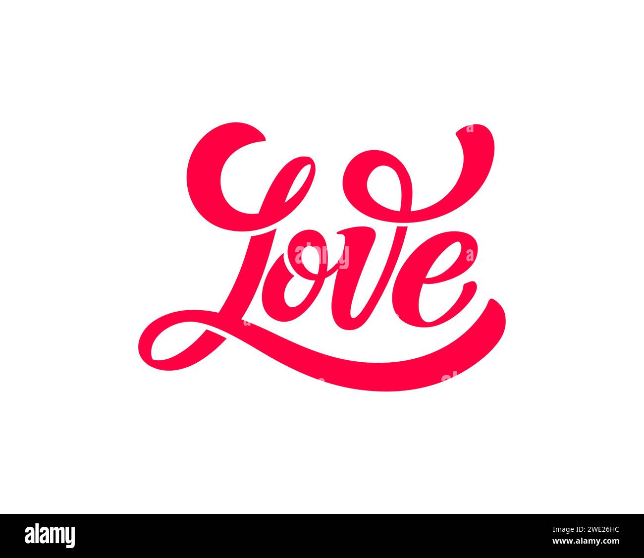 Love lettering. Hand drawn word Love. Modern calligraphy script love ...