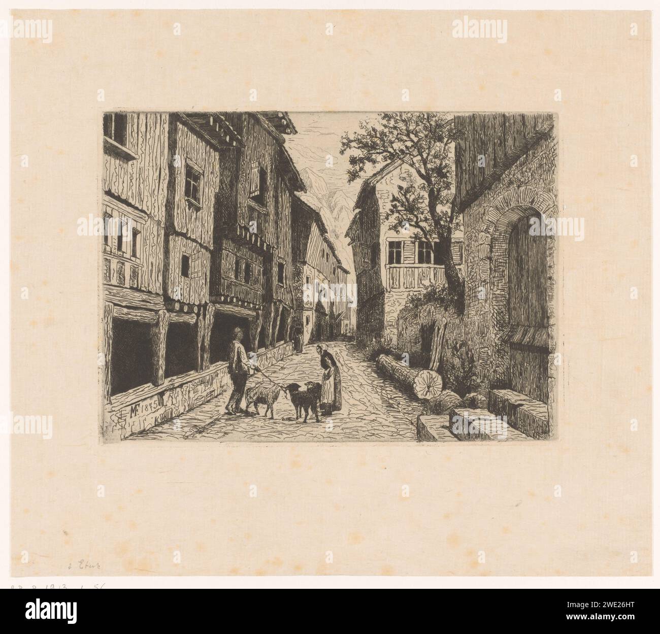 View of a street in Werdenberg, Maria van Hohenzollern-Sigmaringen ...