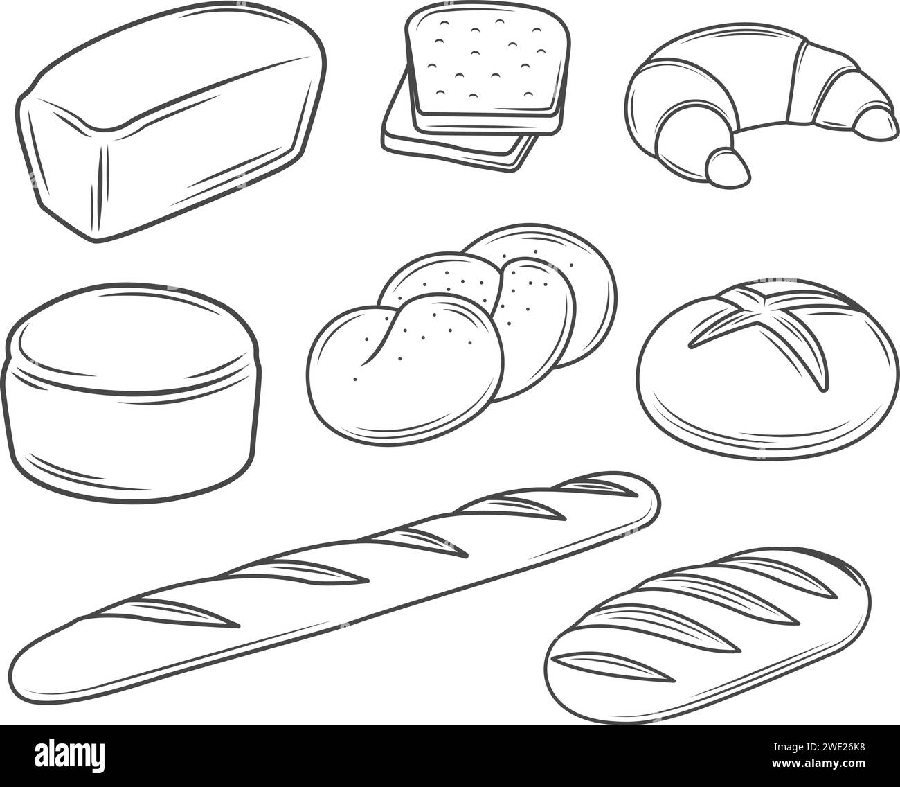 Pastry bread linear icon Stock Vector Images - Alamy