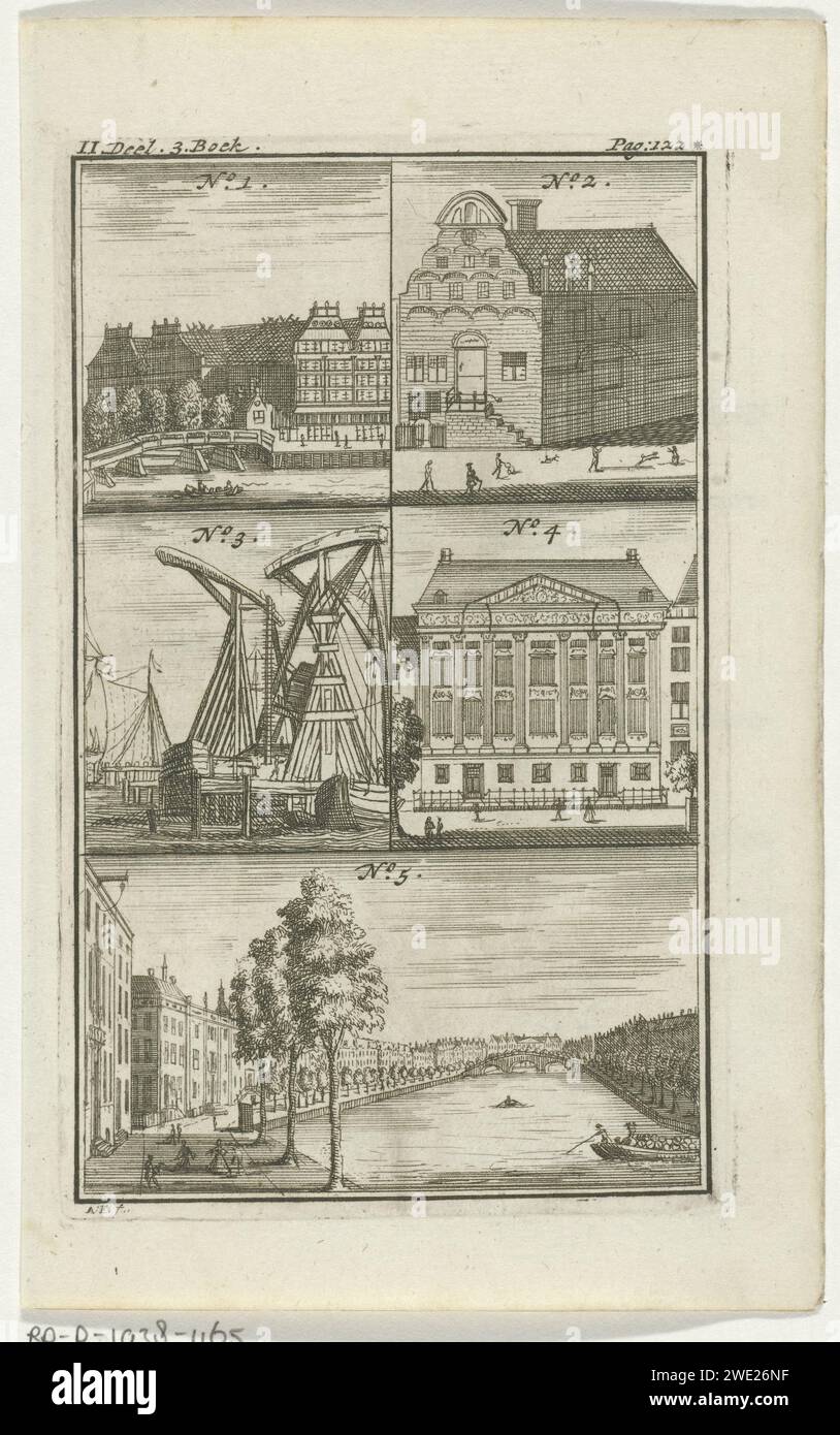 Various buildings and faces in Amsterdam, Anna Folkema, 1723 print ...