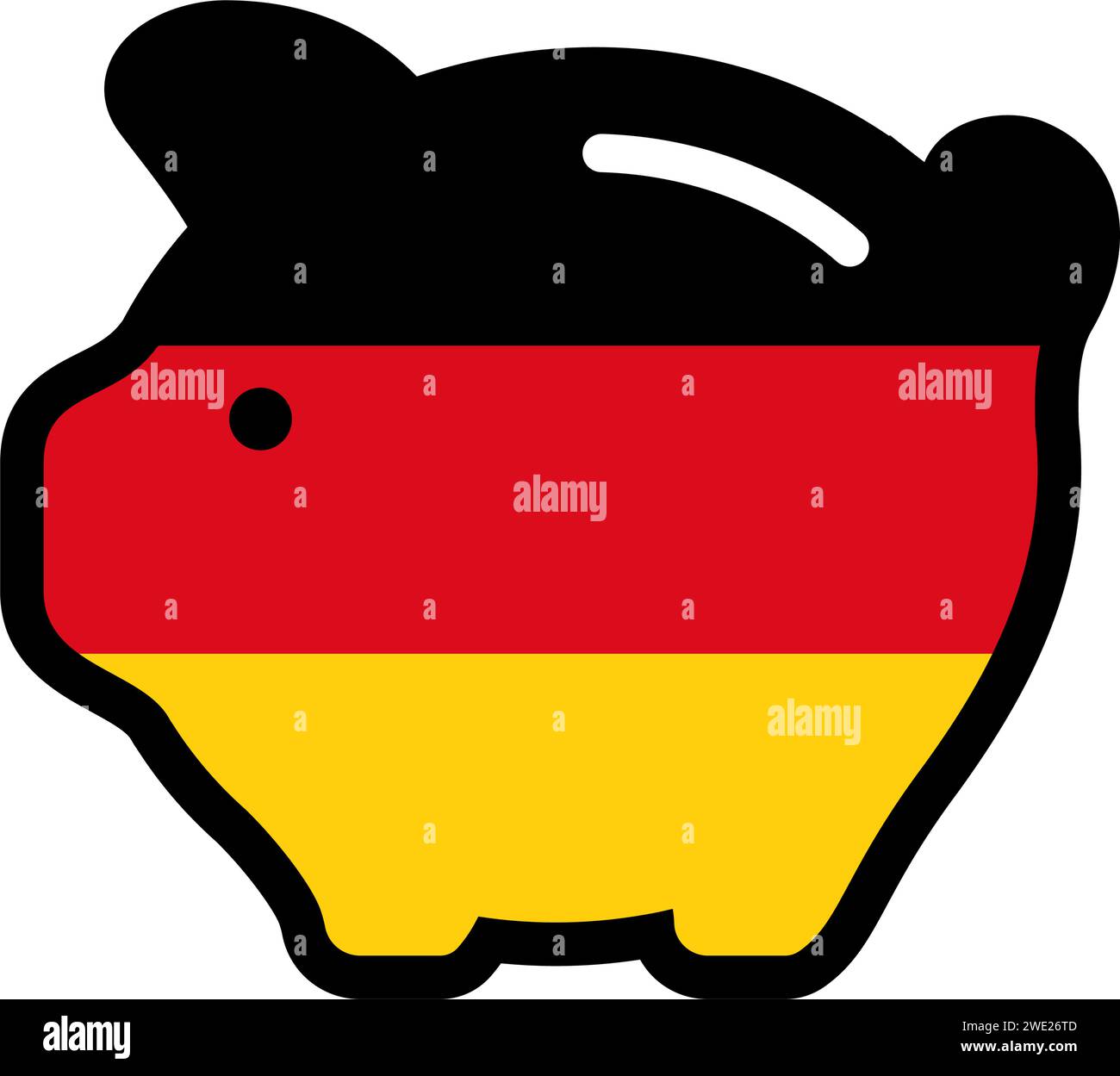Flag of Germany, piggy bank icon, vector symbol Stock Vector Image ...