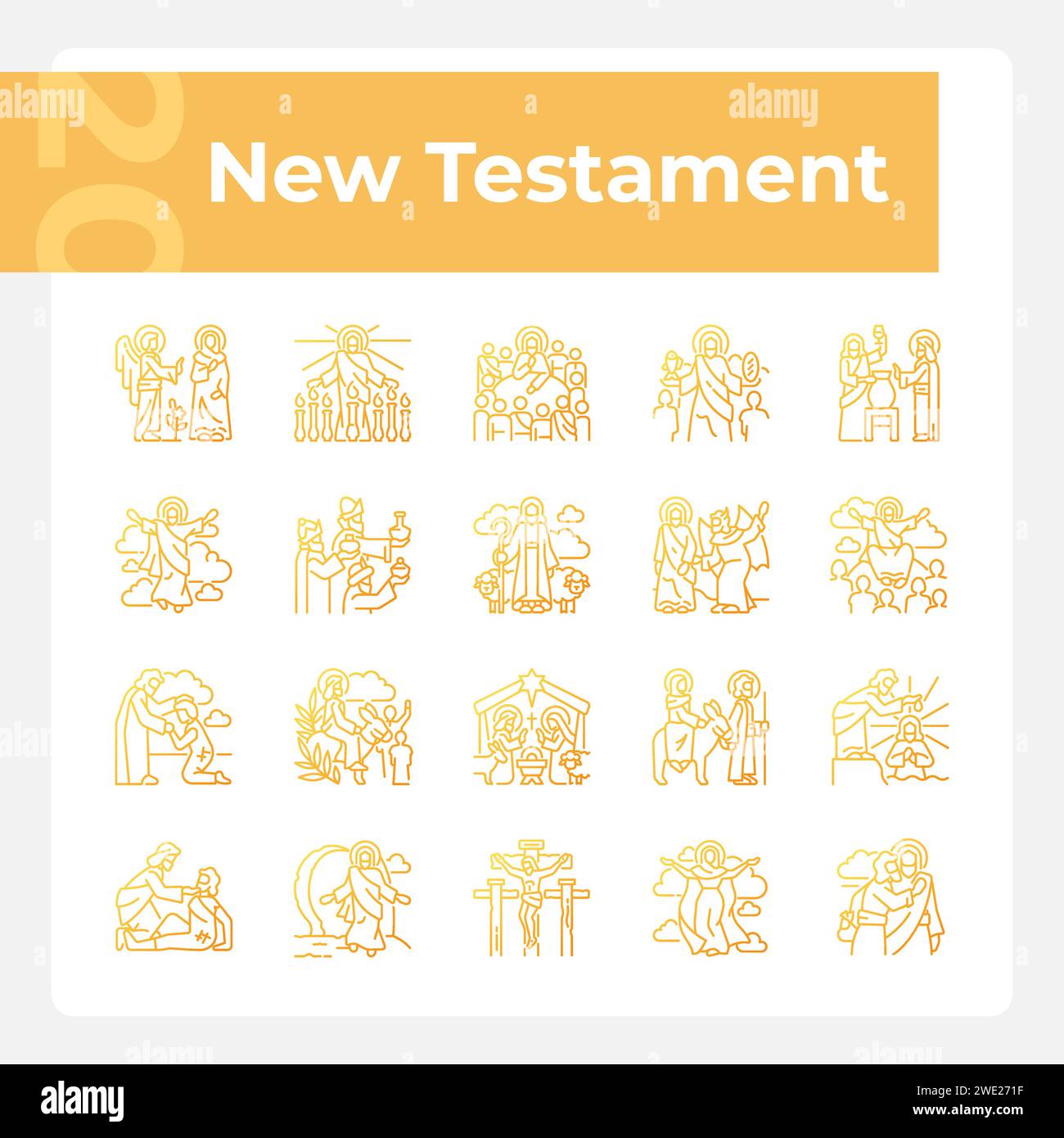 New testament gradient linear vector icons set Stock Vector Image & Art ...