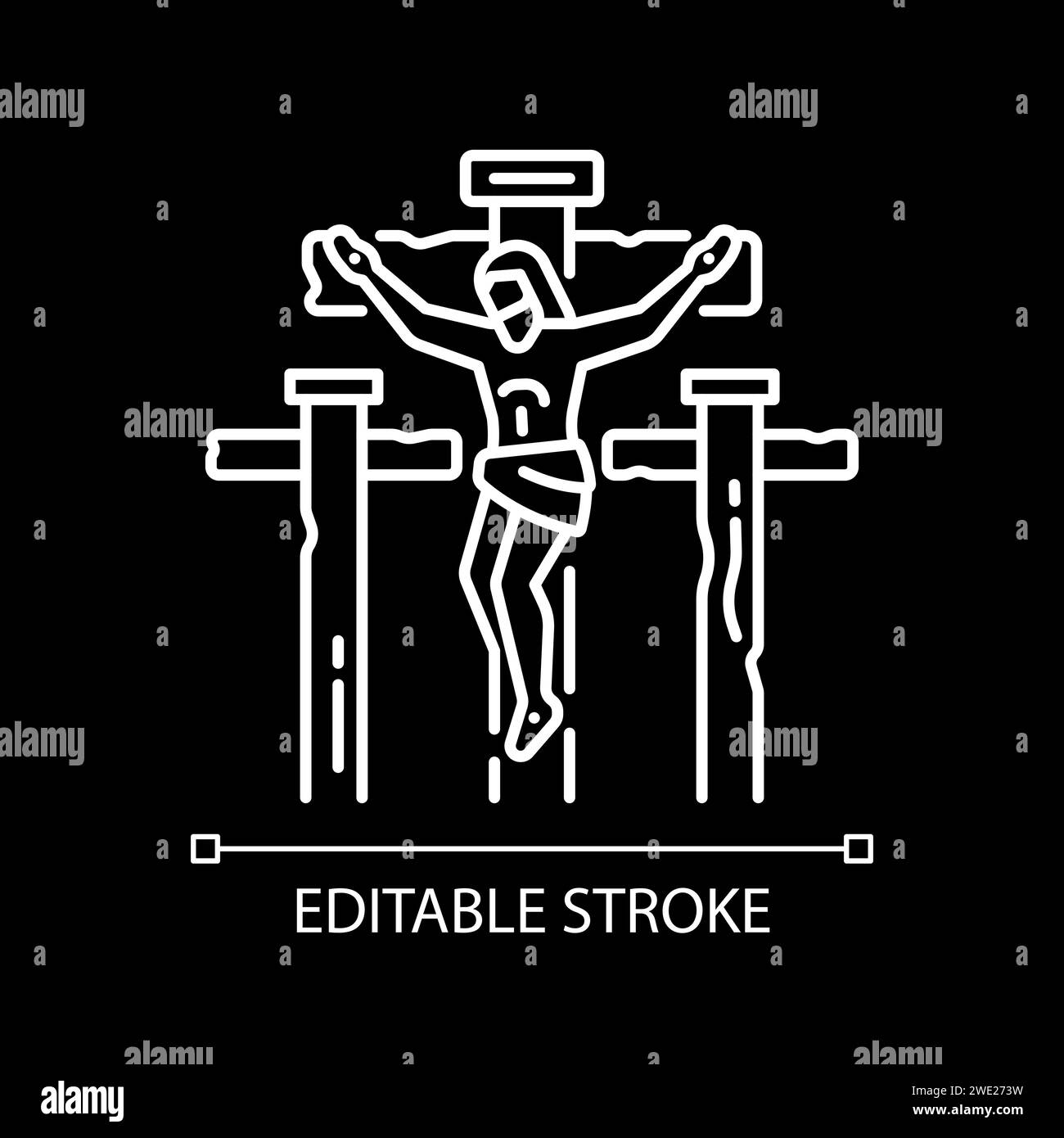 Crucifixion of Jesus white linear icon for dark theme Stock Vector Image & Art - Alamy