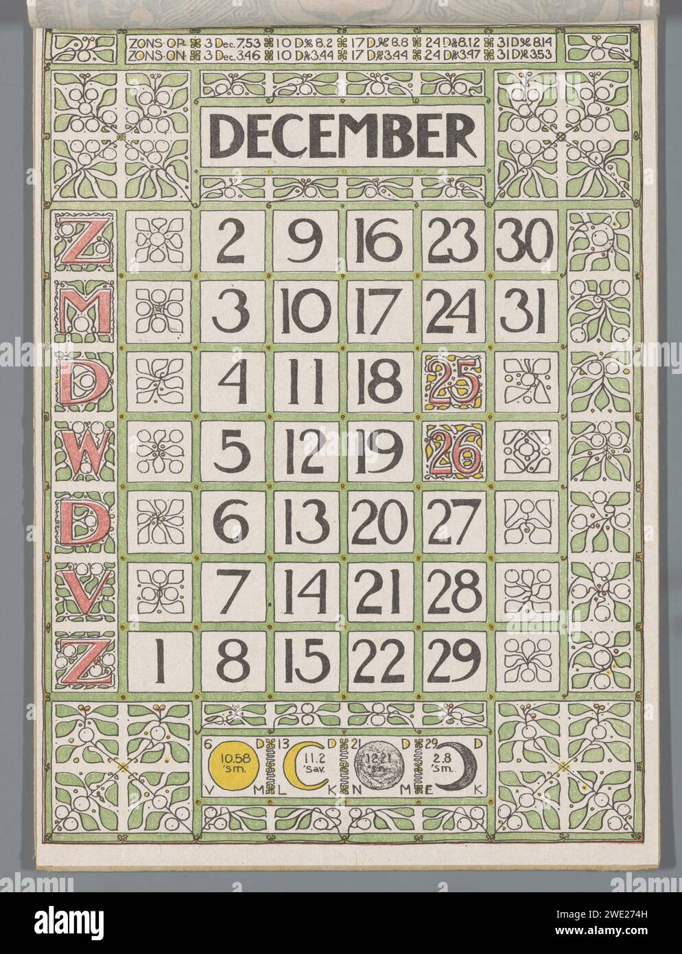 Calendar magazine December 1900, Theo Nieuwenhuis, 1900 print Amsterdam ...