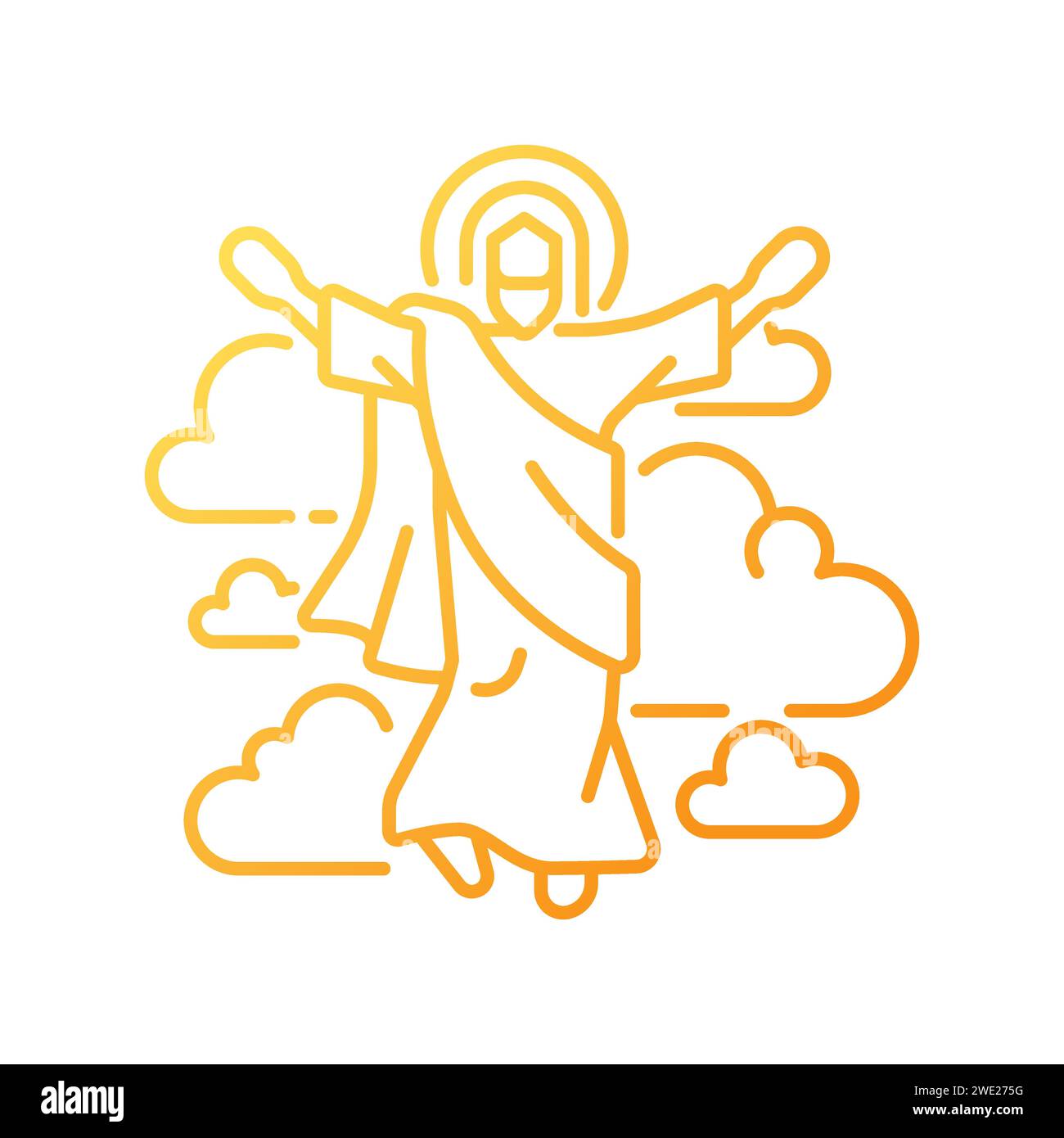 Ascension Of Jesus Gradient Linear Vector Icon Stock Vector Image And Art Alamy
