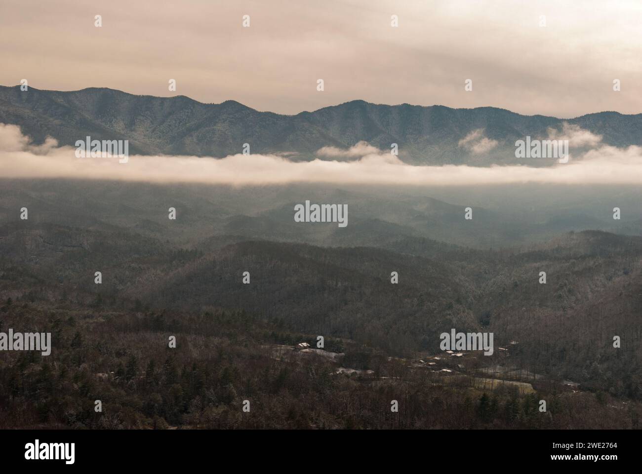 Snow and Clouds in the Cosby area of East Tennessee Stock Photo - Alamy