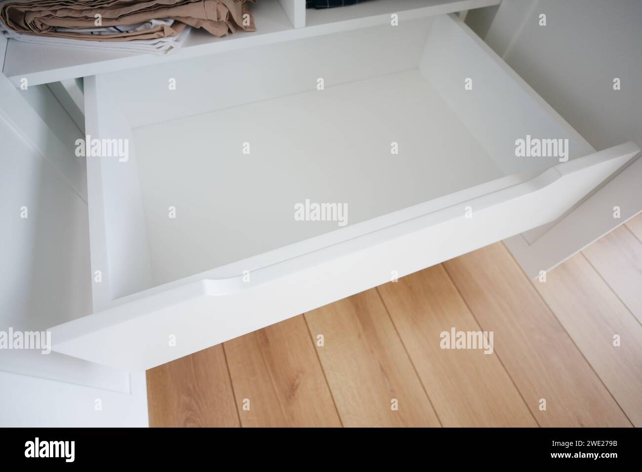 top view of a opened empty drawer Stock Photo - Alamy