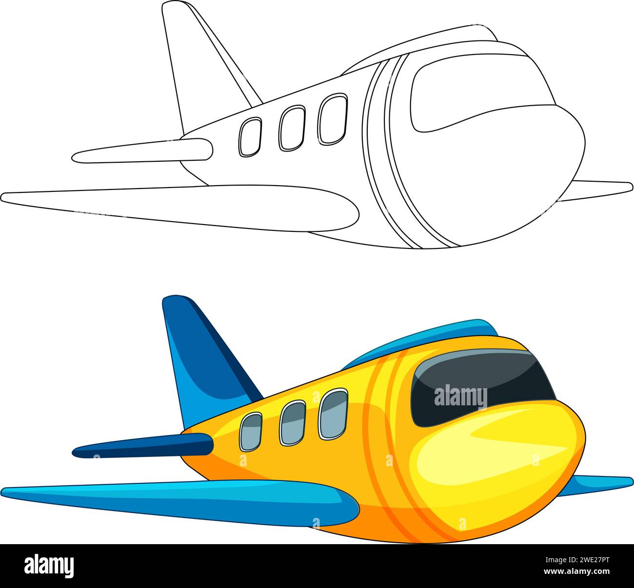 Vector graphics of a stylized cartoon airplane Stock Vector Image & Art ...
