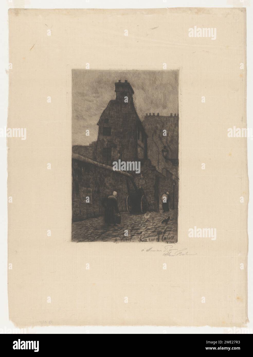 View of the Rue Saint-Julien-le-Pauvre in Paris, Alexis Forel, 1862 ...