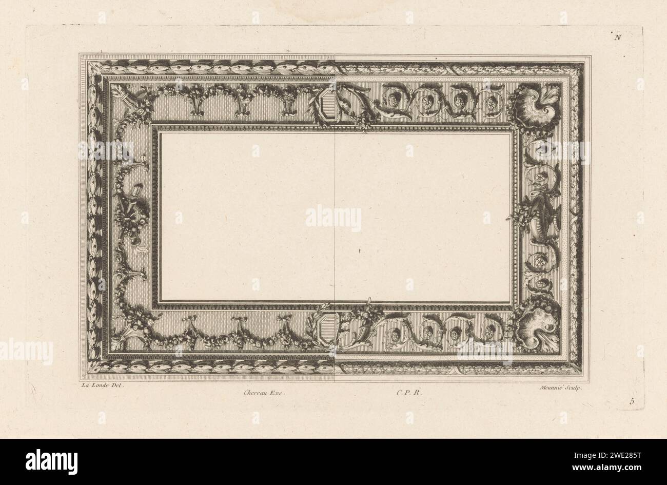 Ceiling with braid and garlands, C. le Meunnié, After Richard de ...