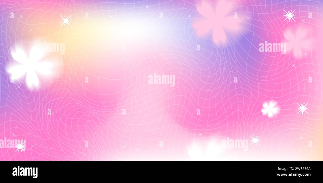 y2k pink neon kawaii background. Pink purple colors Stock Vector Image ...