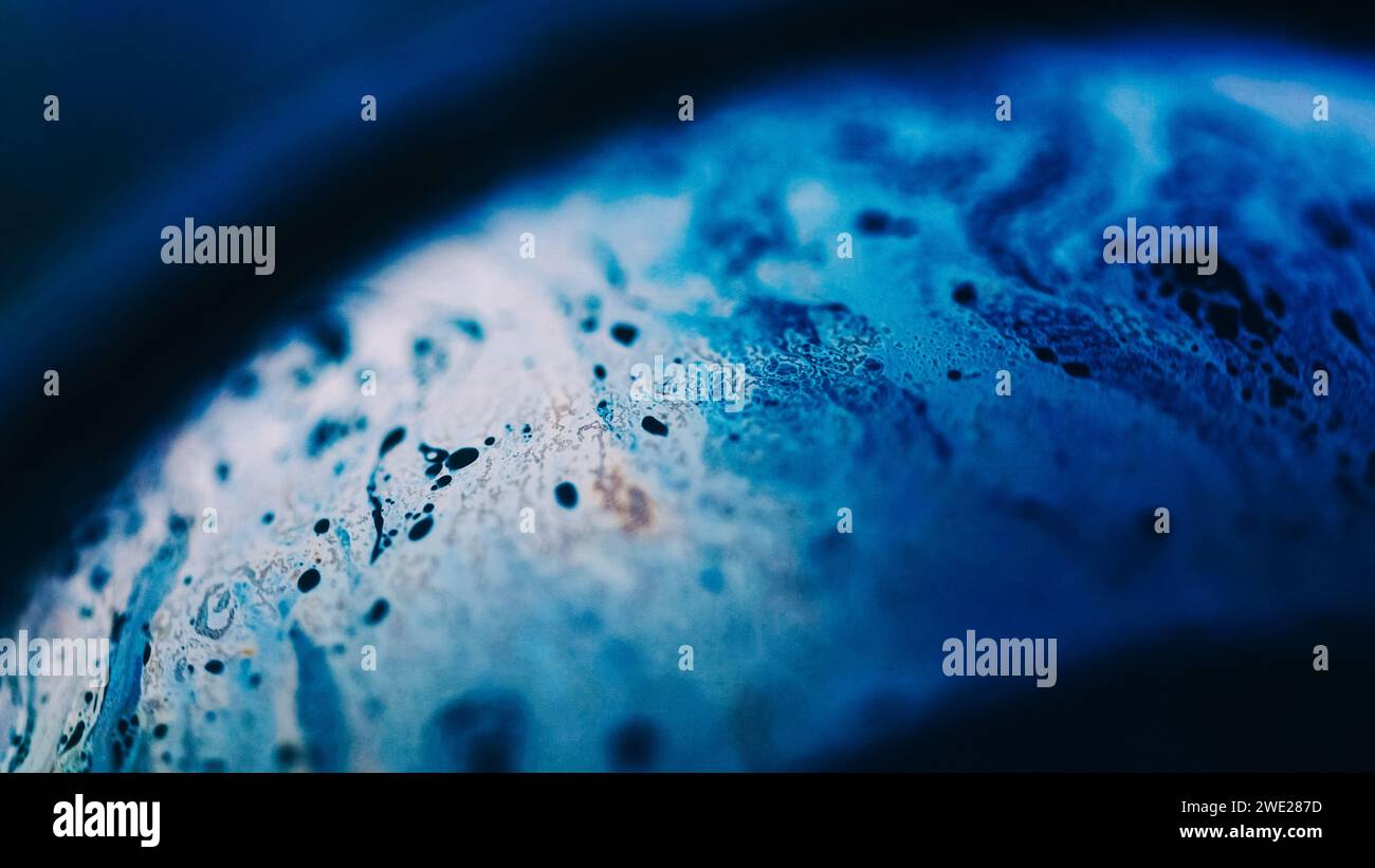 Bubble fluid oil liquid texture blue ink sphere Stock Photo - Alamy