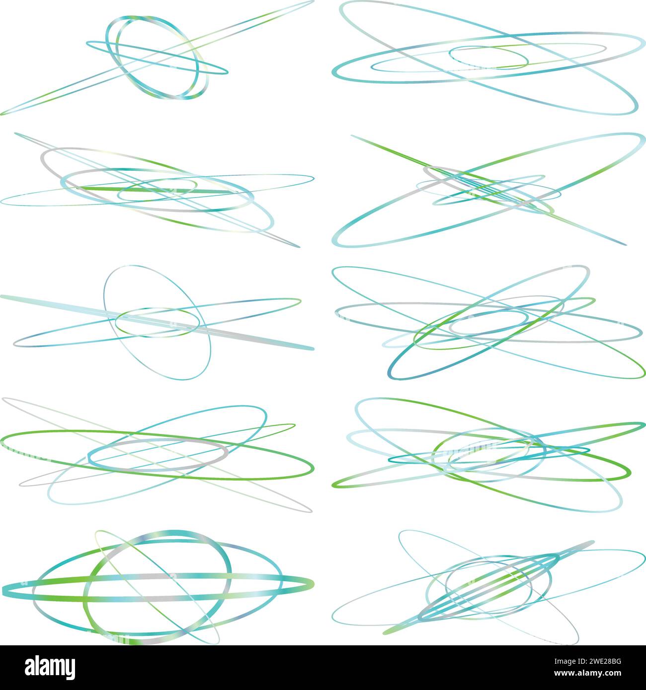 An abstract cut out transparent iridescent oval gradient shape ...