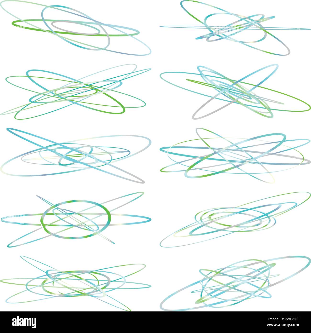 An abstract cut out transparent iridescent oval gradient shape ...