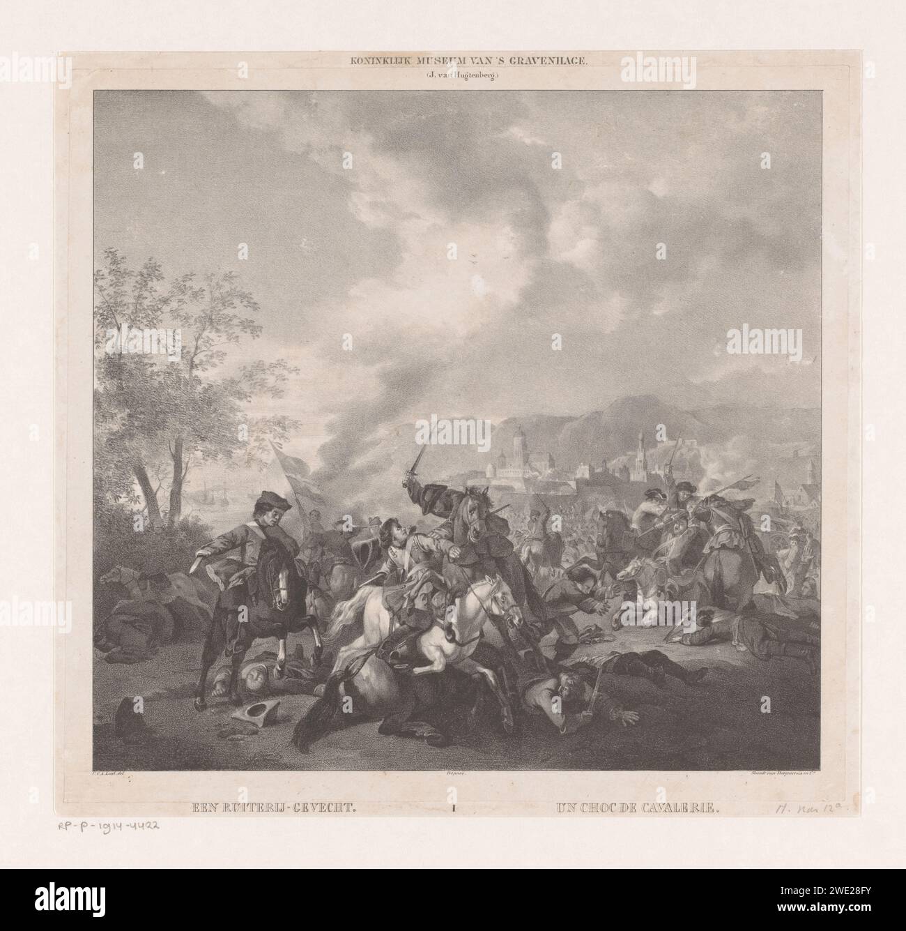 Ruiter fight, Carel Christiaan Antony Last, After Jan van Huchtenburg, 1833 print In the ...