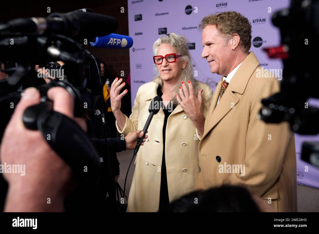Harper Steele, left, and Will Ferrell attend the premiere of "Will ...