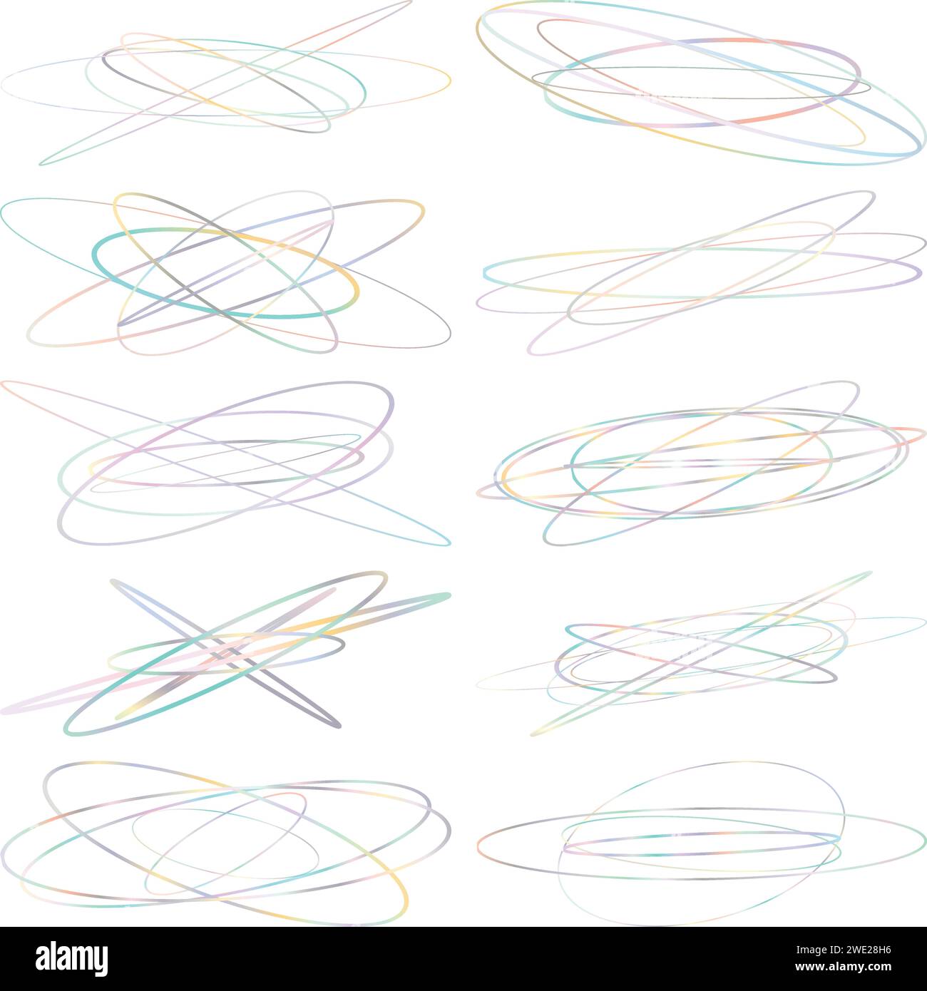 An abstract cut out transparent iridescent oval gradient shape ...