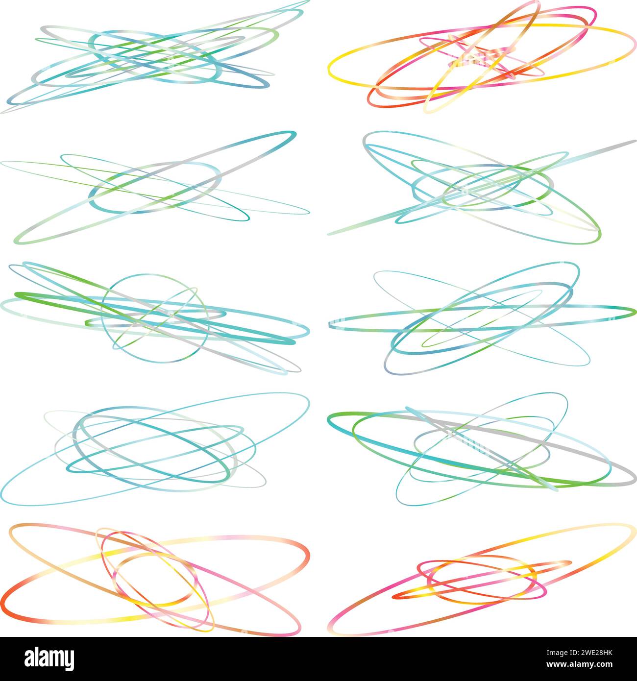 An abstract cut out transparent iridescent oval gradient shape ...