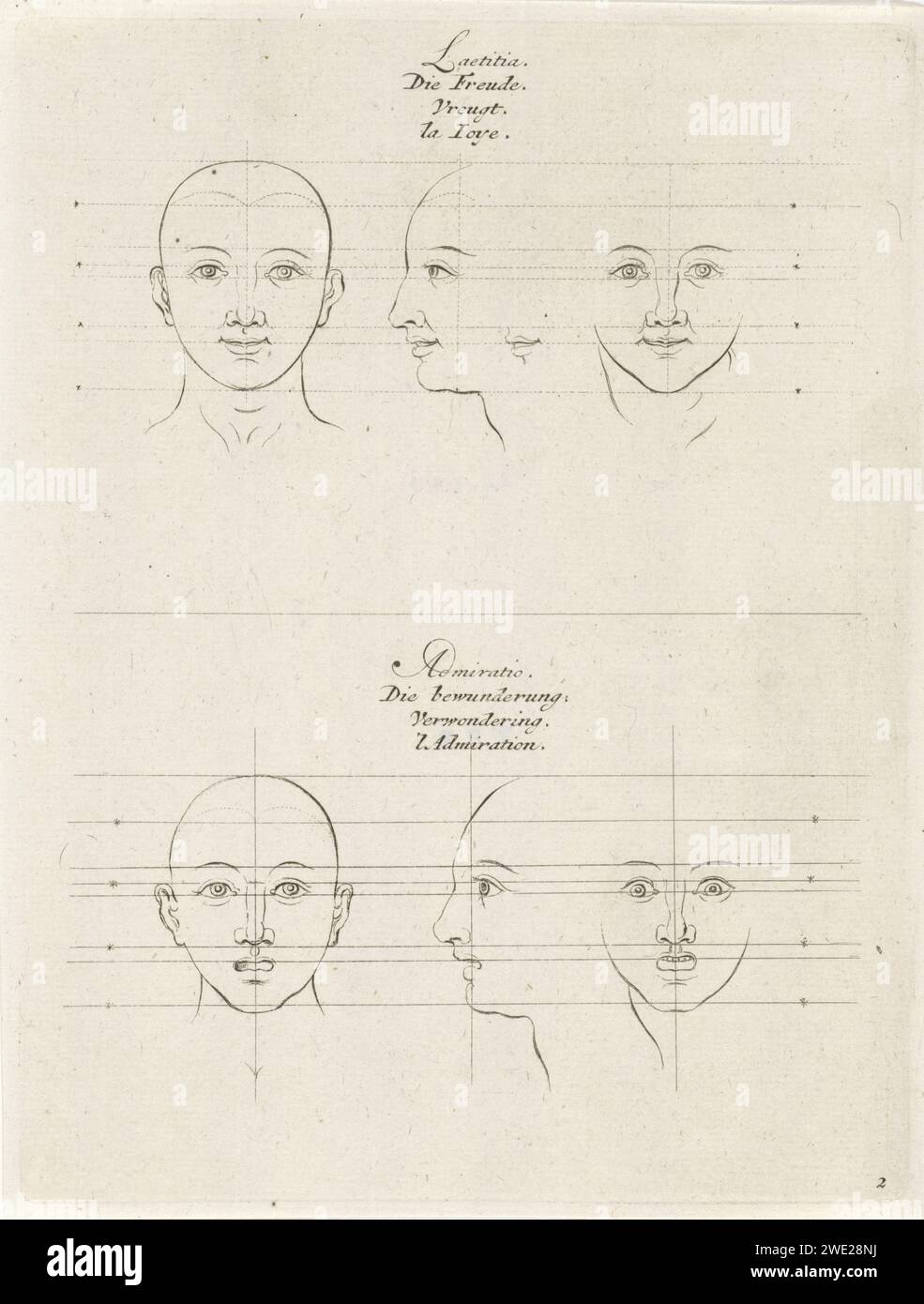 Joyful and admiring facial expression, Pieter Schenk (I), After ...