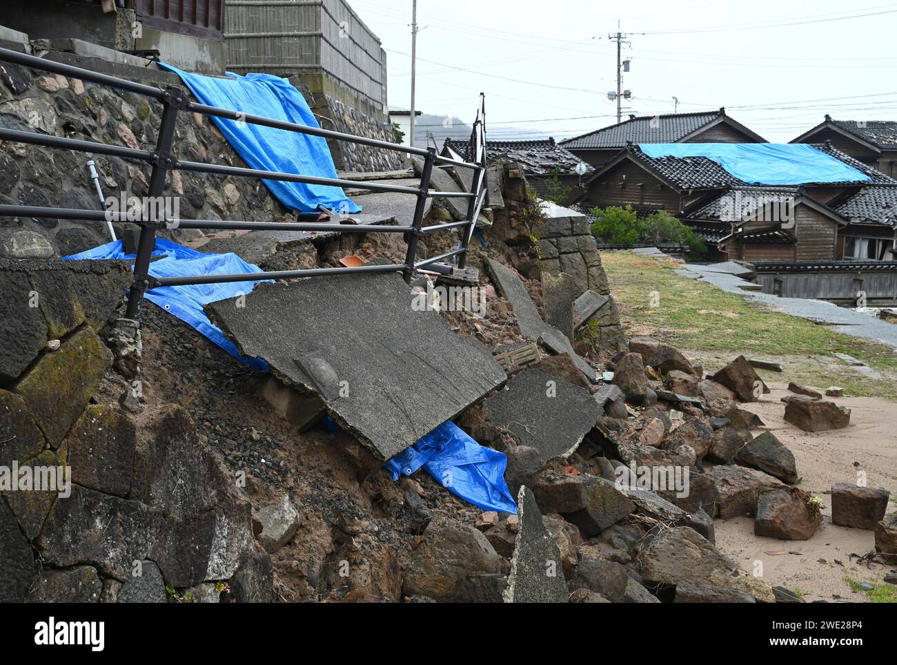 A photo shows a disaster-stricken historic district of national ...