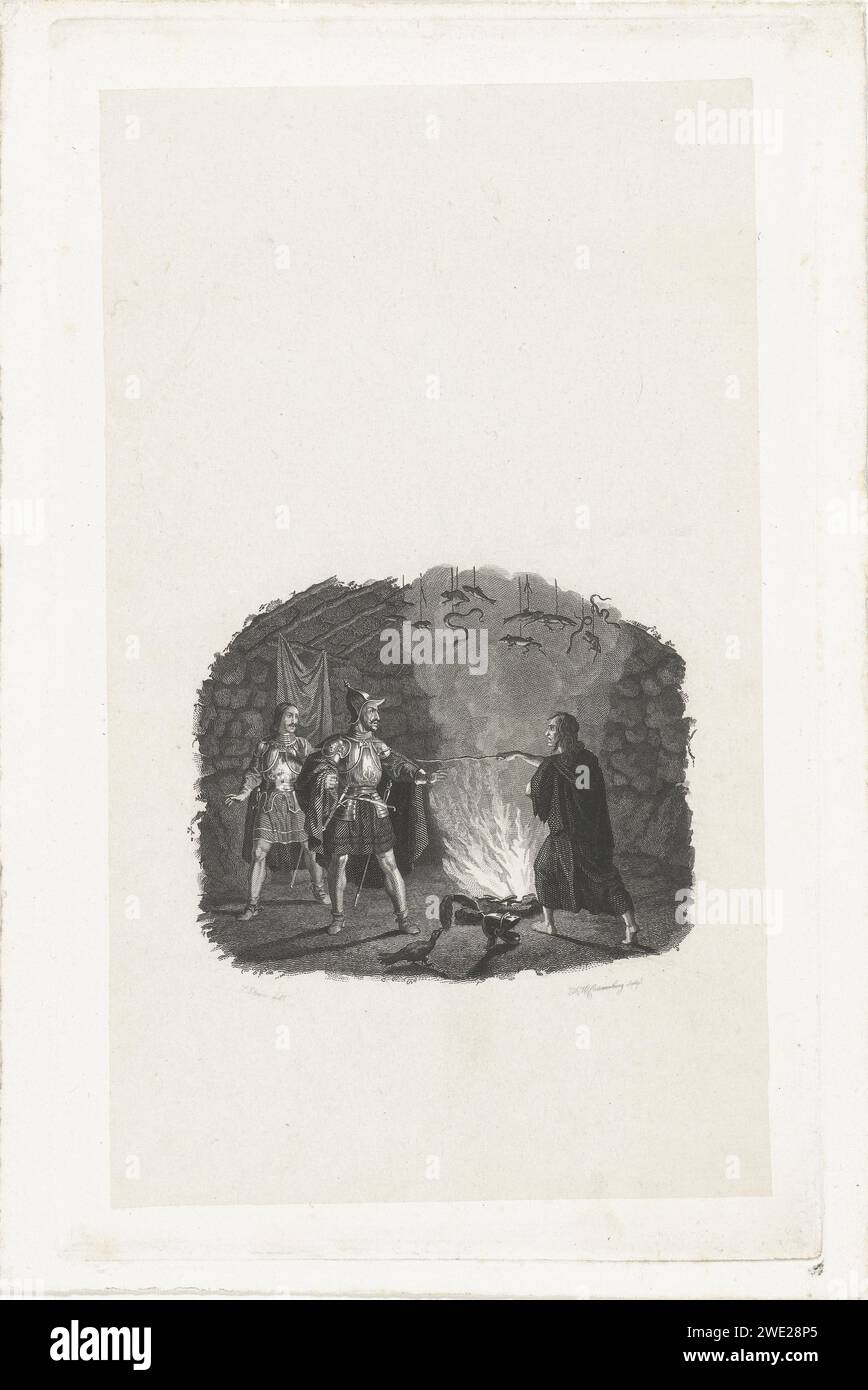 Two soldiers in the hut of an alchemist, Henricus Wilhelmus Couwenberg ...