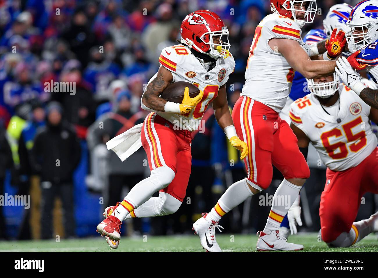 Kansas City Chiefs running back Isiah Pacheco (10) runs with the ball ...