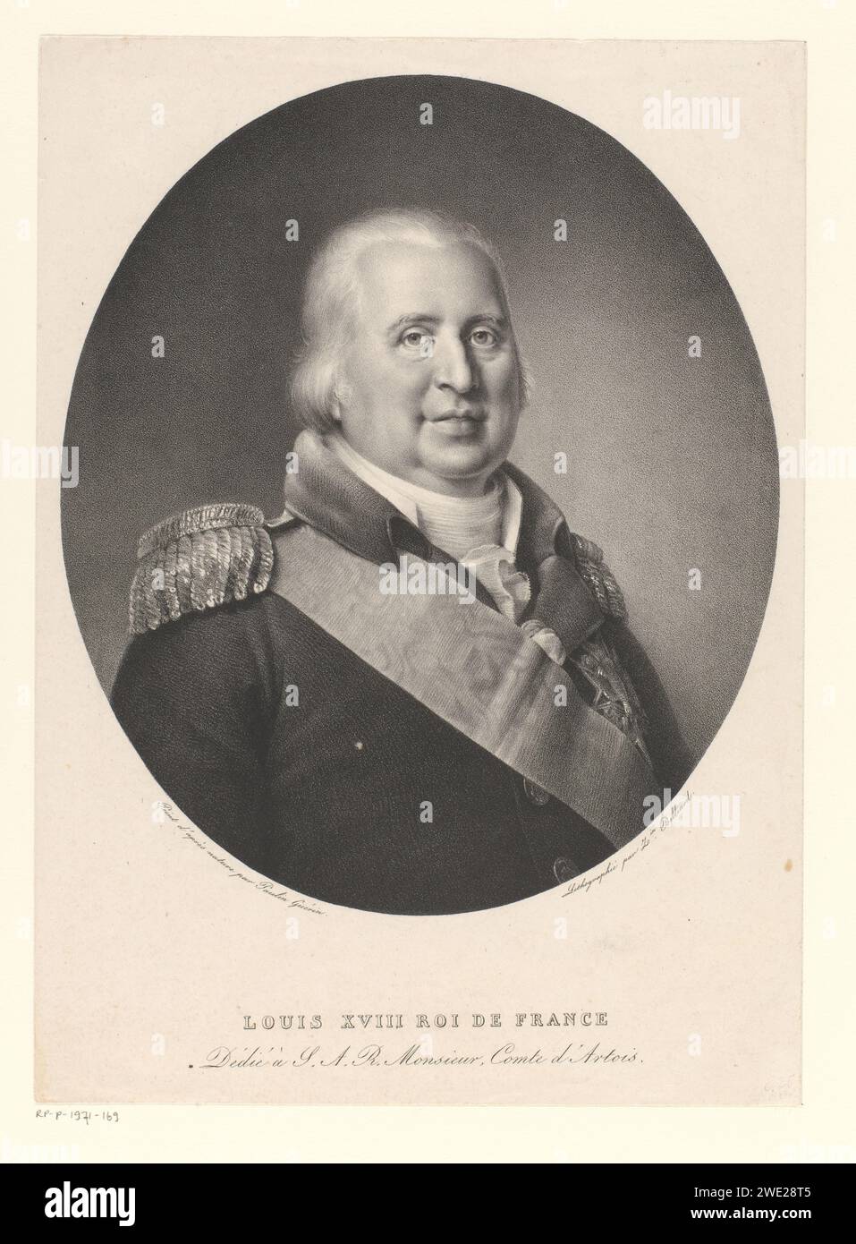Portrait of Louis XVIII of France, Zéphirin Félix Jean Marius Belliard ...