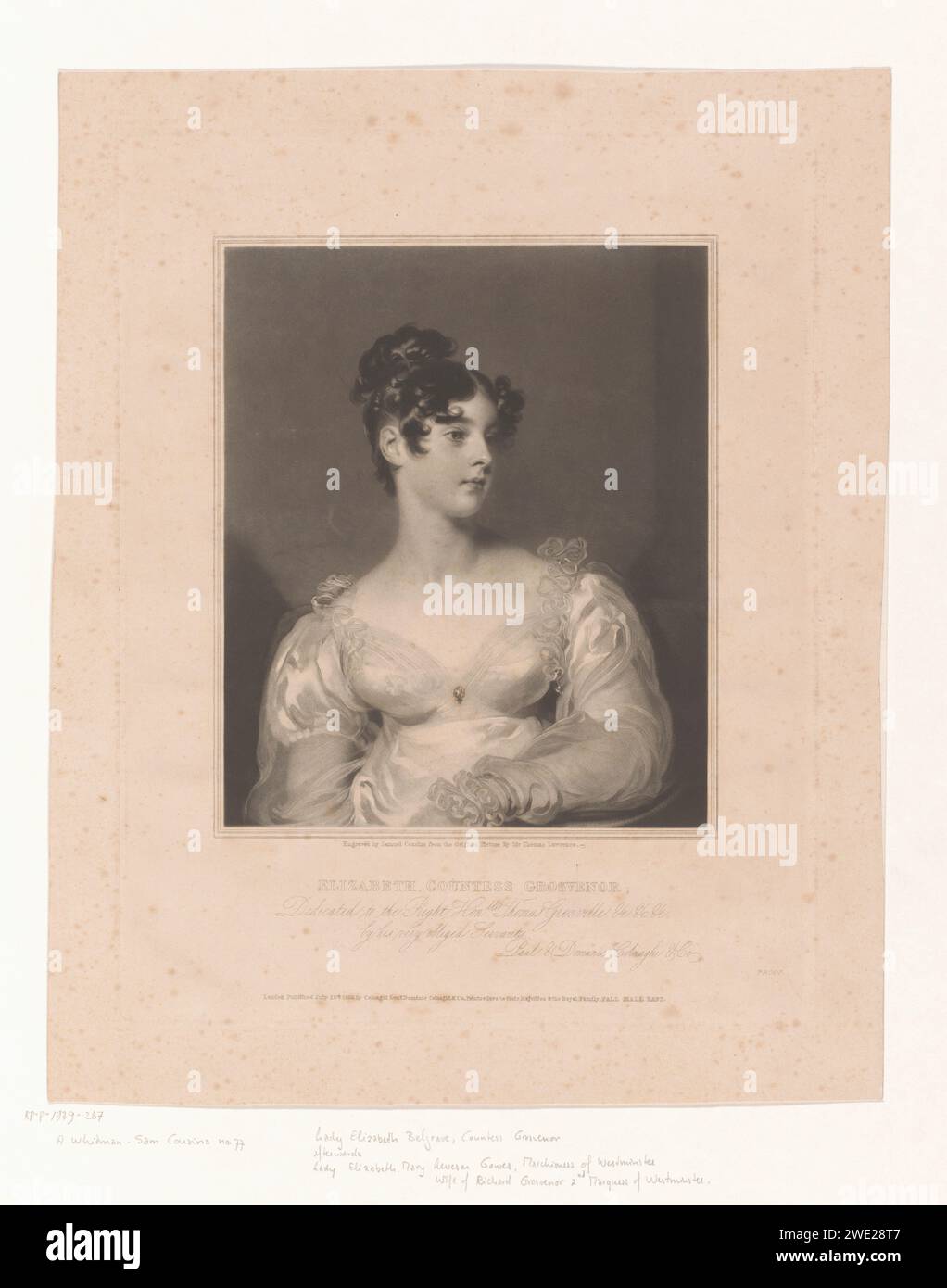 Portret van Elizabeth Leveson-Gower, Samuel Cousins, after Thomas ...