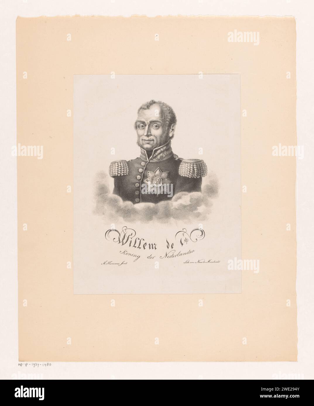 Portrait of King William I, Mathias Hermans, 1809 - 1842 print The ...