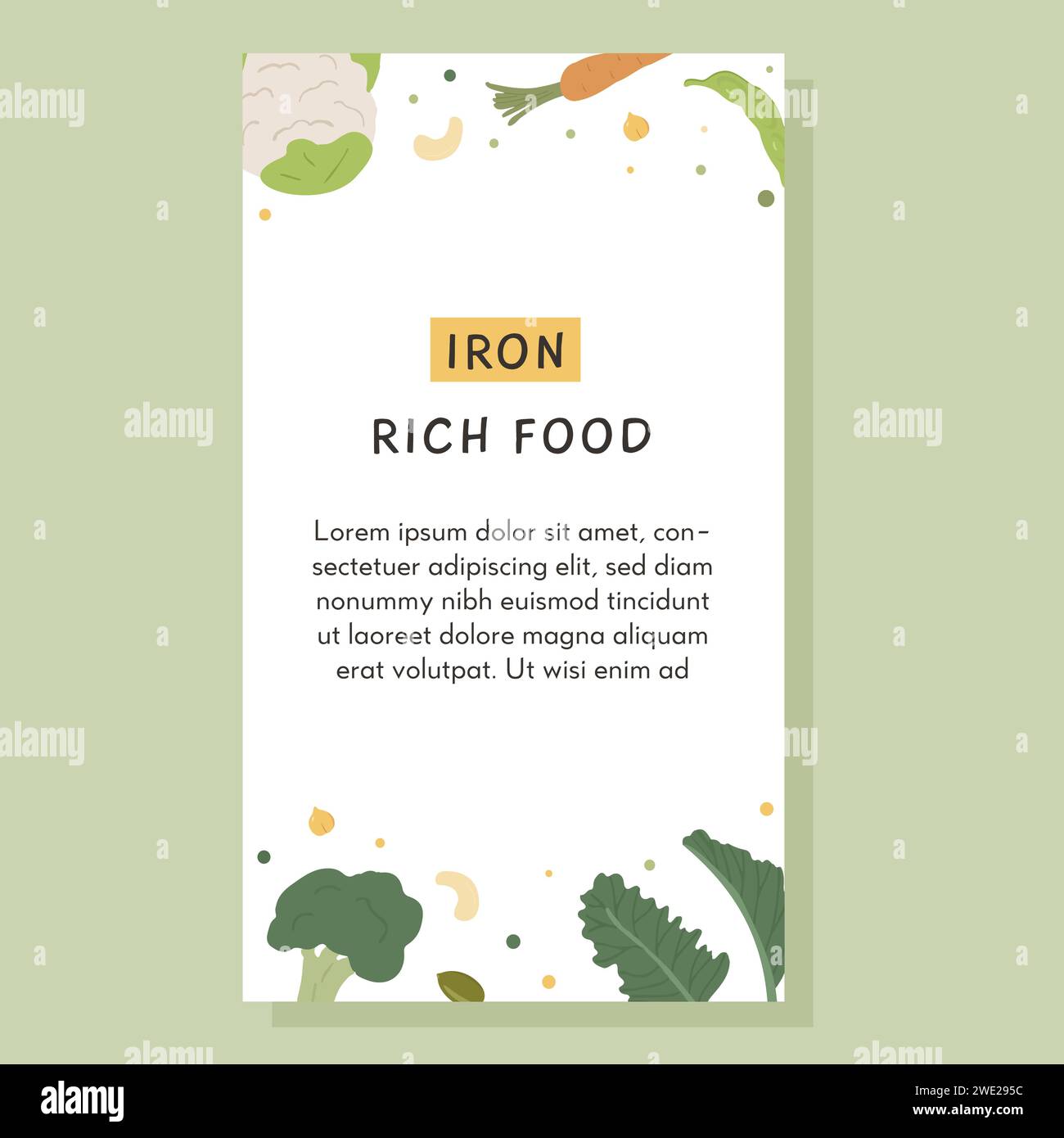Social media Vertical Banner of Iron Rich Food Sources. Social media ...