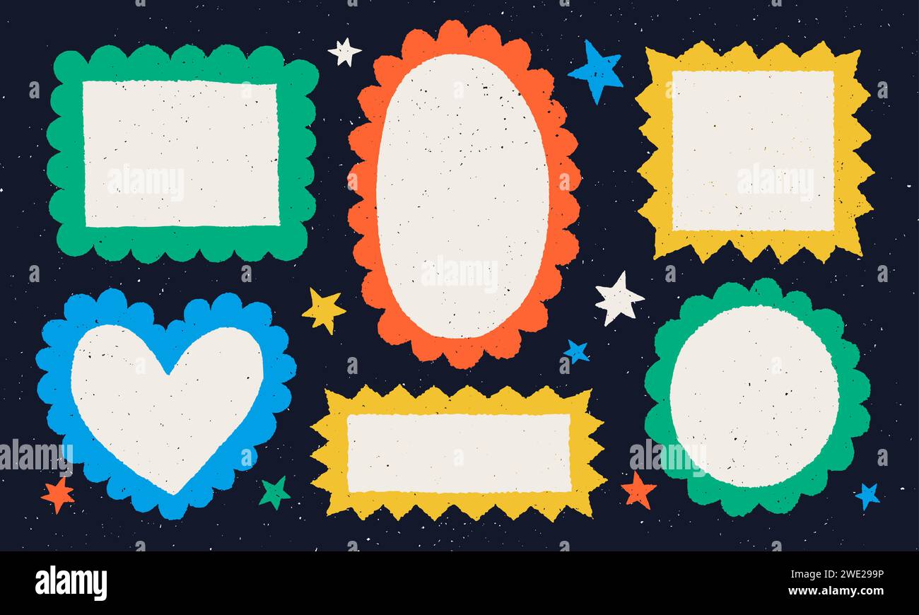 Paper valentine memo notes on stickers. Vector vintage sticky notes and ...