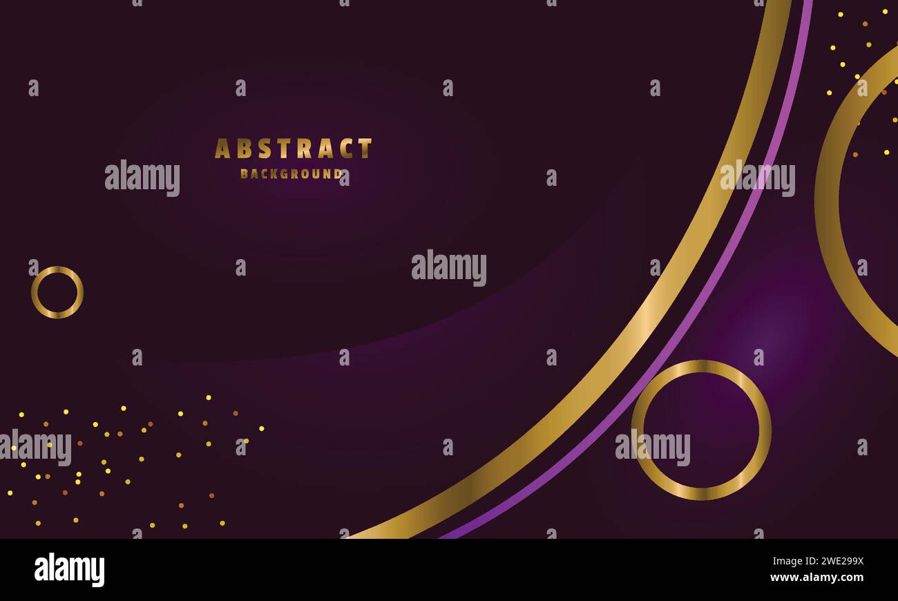 Dark purple luxury premium background and gold shape design Stock ...