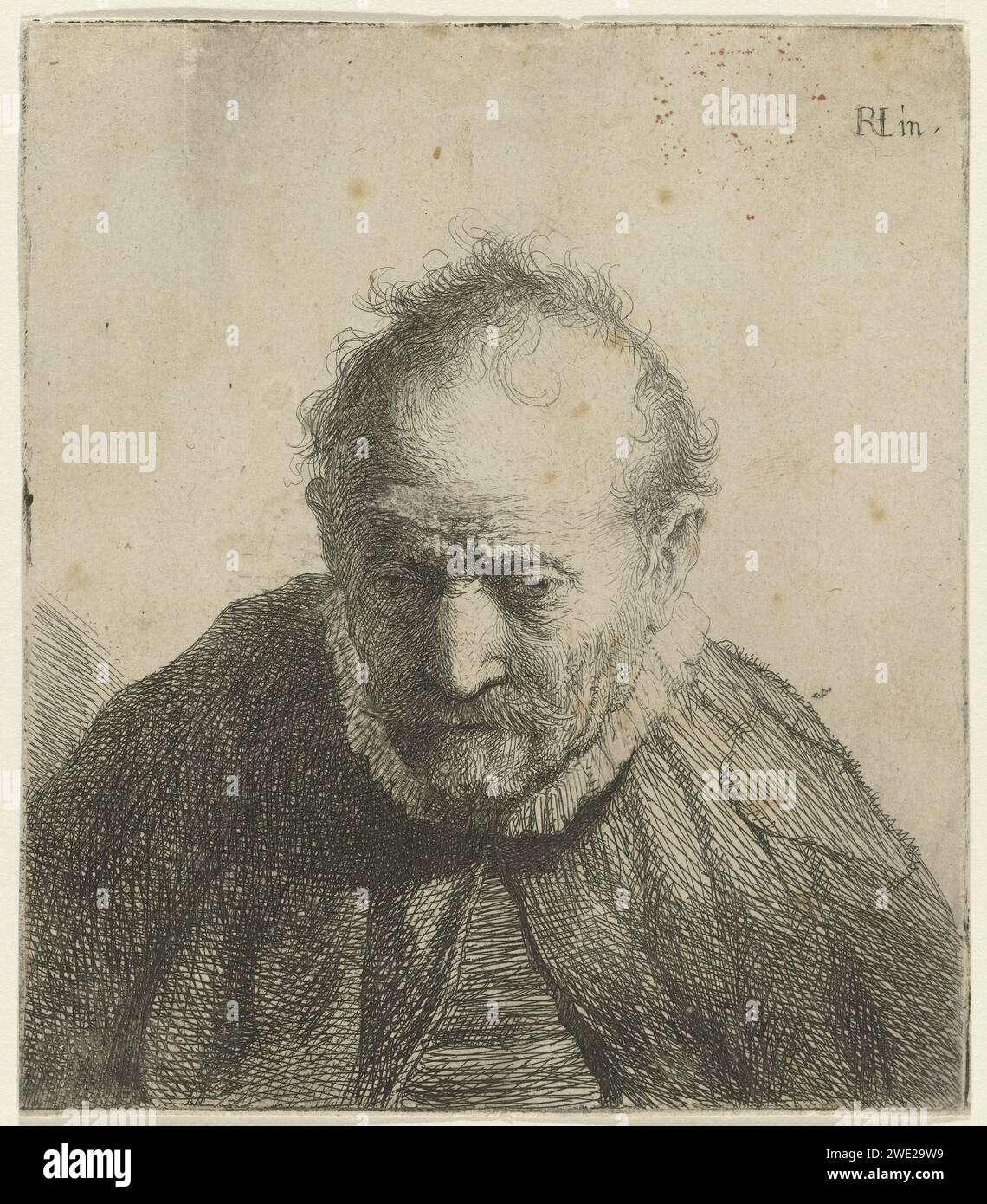 Bust of an old man, Jan Gillisz. van Vliet, after Rembrandt van Rijn ...