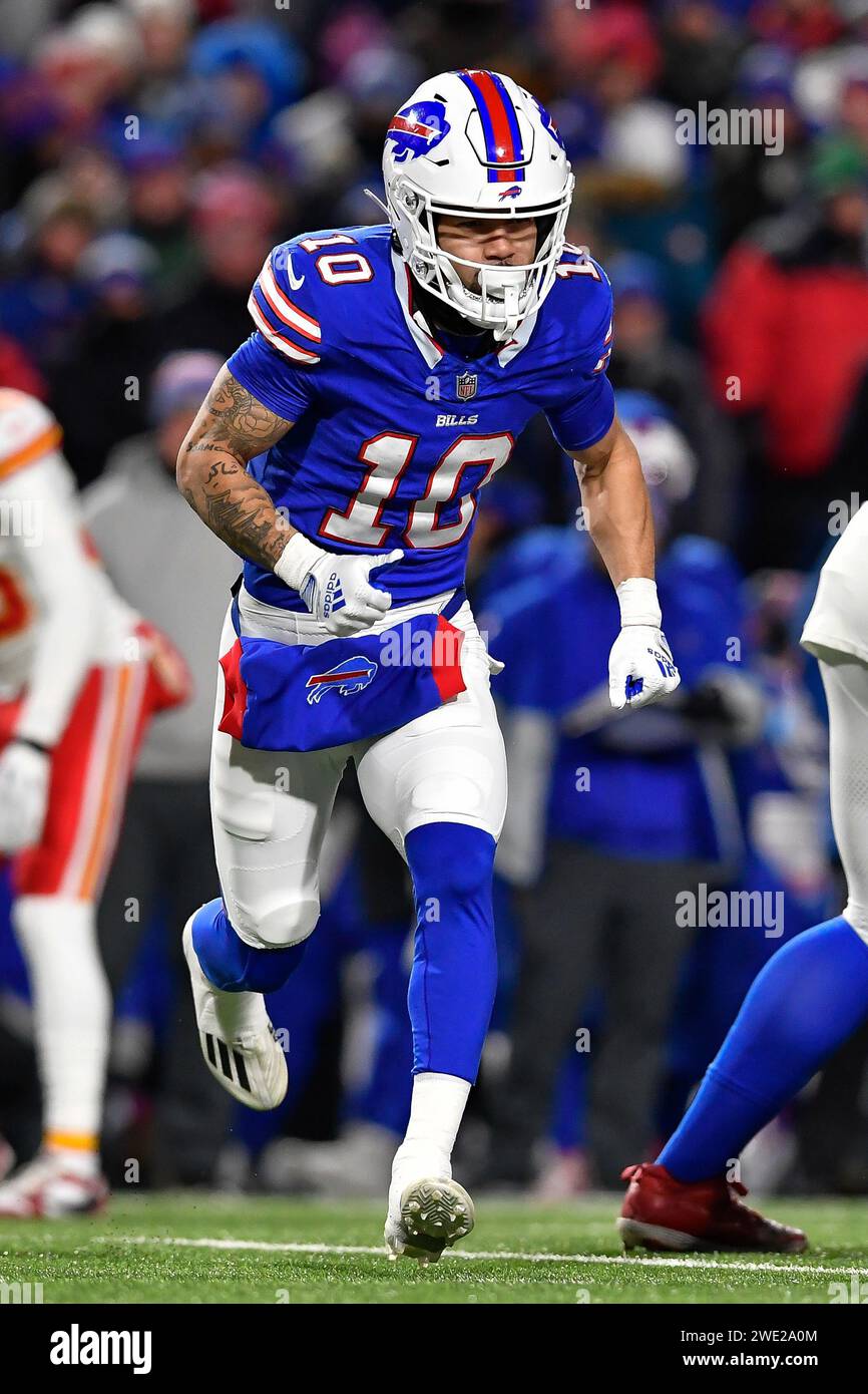 Buffalo Bills wide receiver Khalil Shakir (10) runs on the field during ...