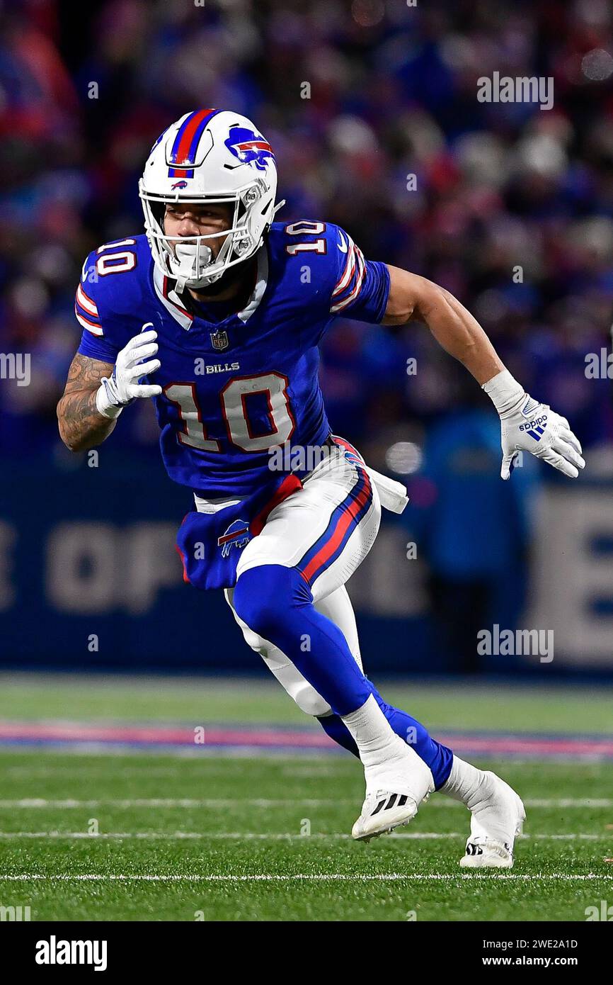 Buffalo Bills wide receiver Khalil Shakir (10) runs on the field during ...