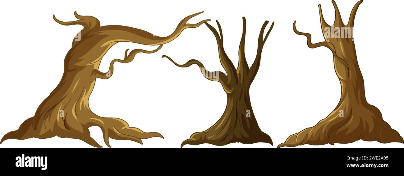 Three stylized vector tree trunks on white background Stock Vector ...