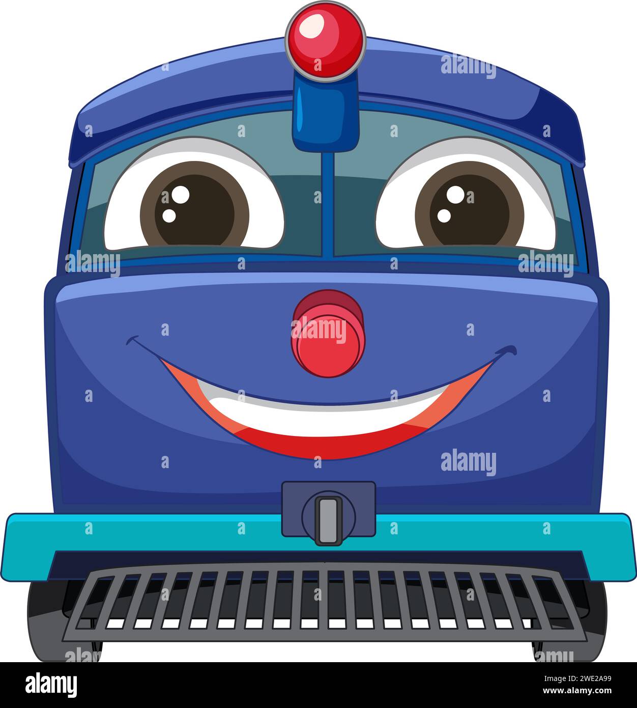 Colorful vector illustration of a smiling train Stock Vector Image ...